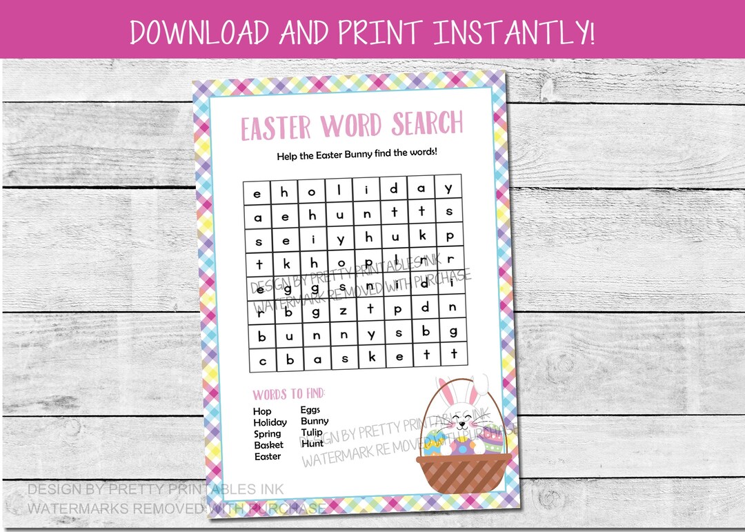 Printable Easter Game Easter Word Search Game Easter Party Game Easter ...
