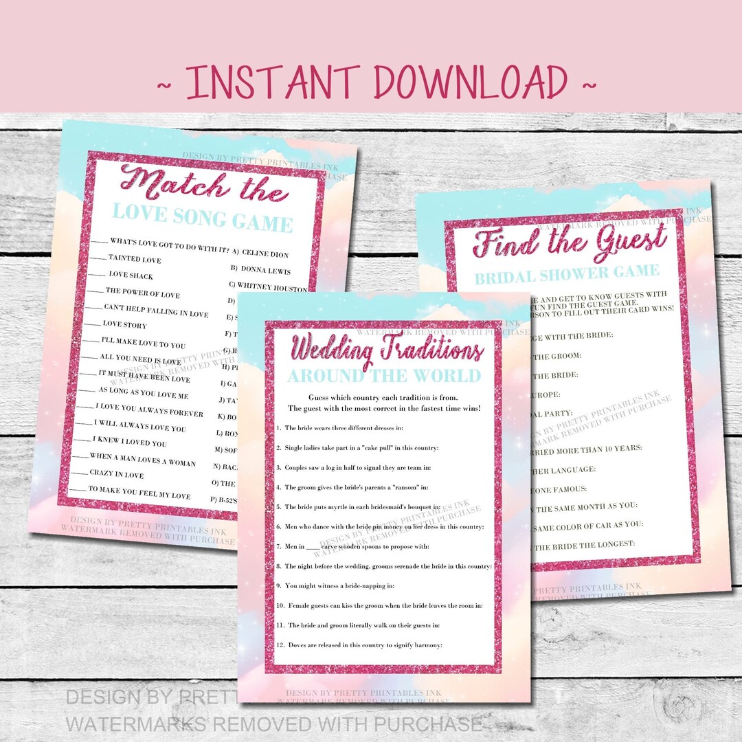 Lover Bridal Shower Game Bundle, in Her Bridal Era Bridal Shower Games ...