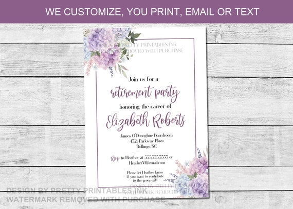 Retirement Party Invitation, Floral Retirement Invitation, Spring ...