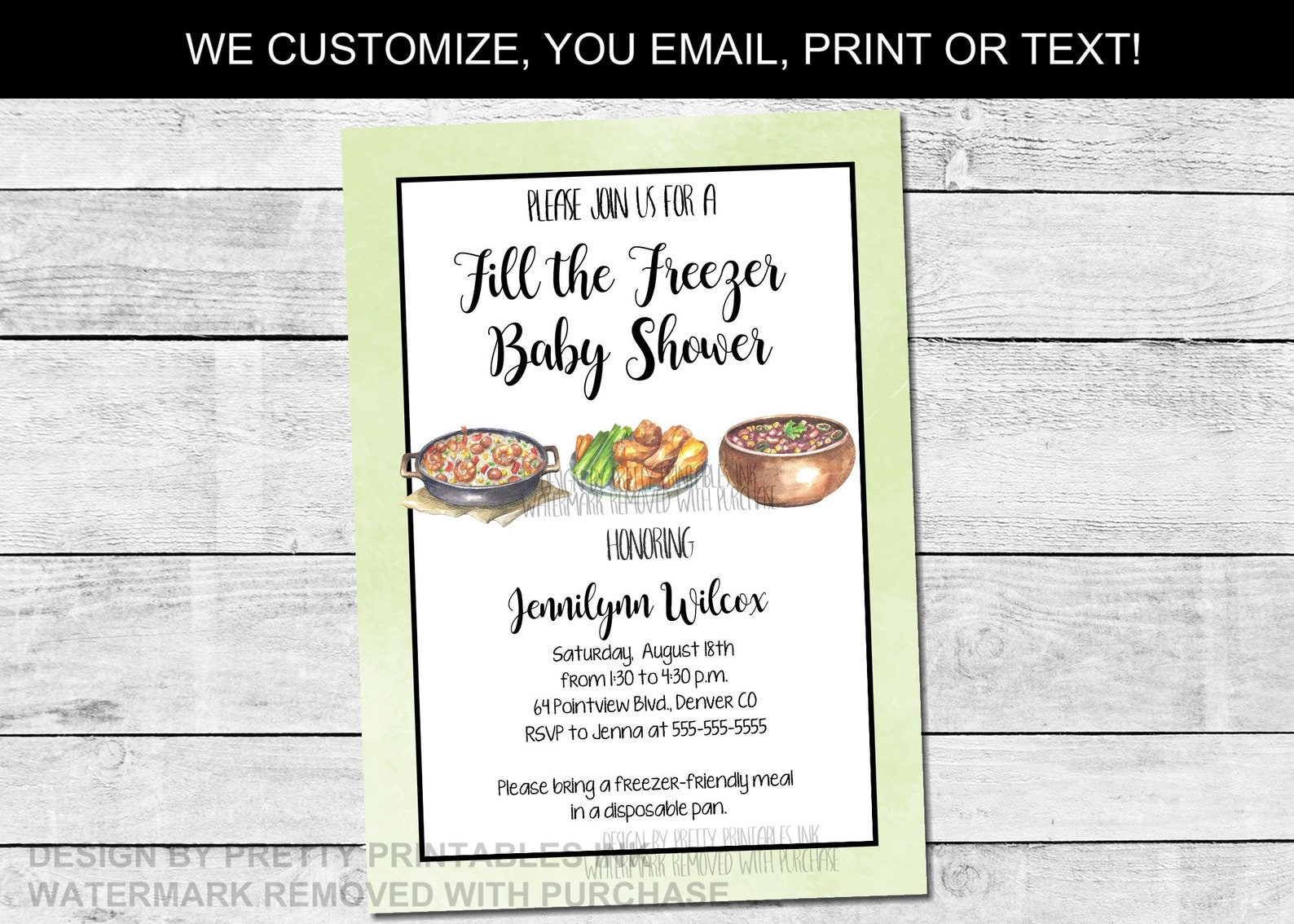 Fill the Freezer Baby Shower Invitation (PDF & JPEG) - Etsy