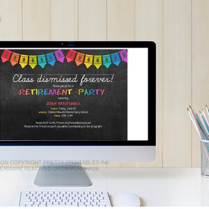 Printable Teacher Retirement Party Invitation, Virtual Teacher ...