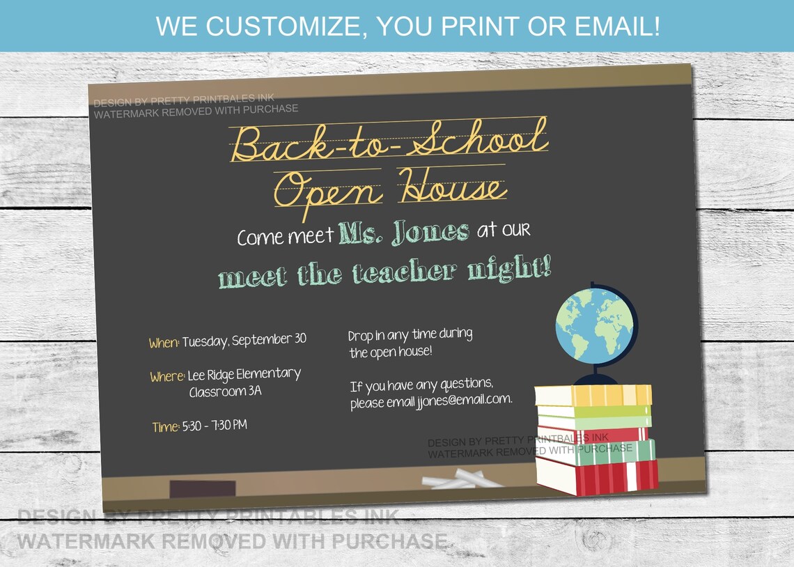 Back to School Open House Invitation Meet the Teacher - Etsy
