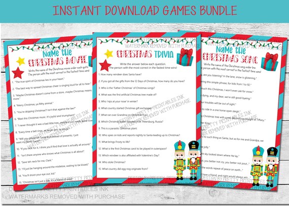 Christmas Games Instant Download, Printable Christmas Games, Christmas ...