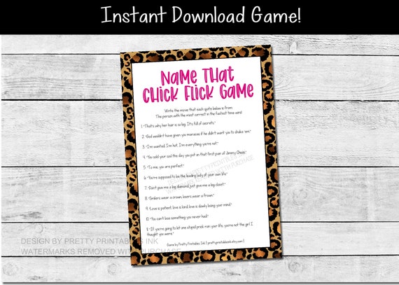 Name That Chick Flick Game Printable | Girls Night In Game | Female ...