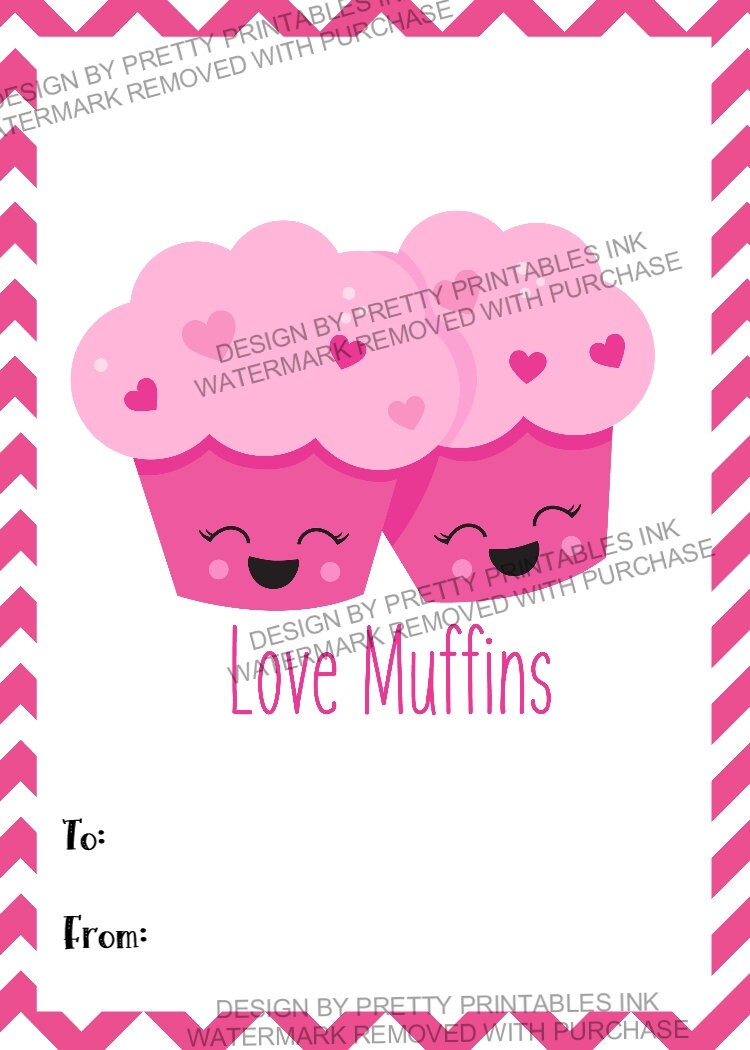 Printable Food Valentine Cards | Kids Valentines Cards| Classroom ...