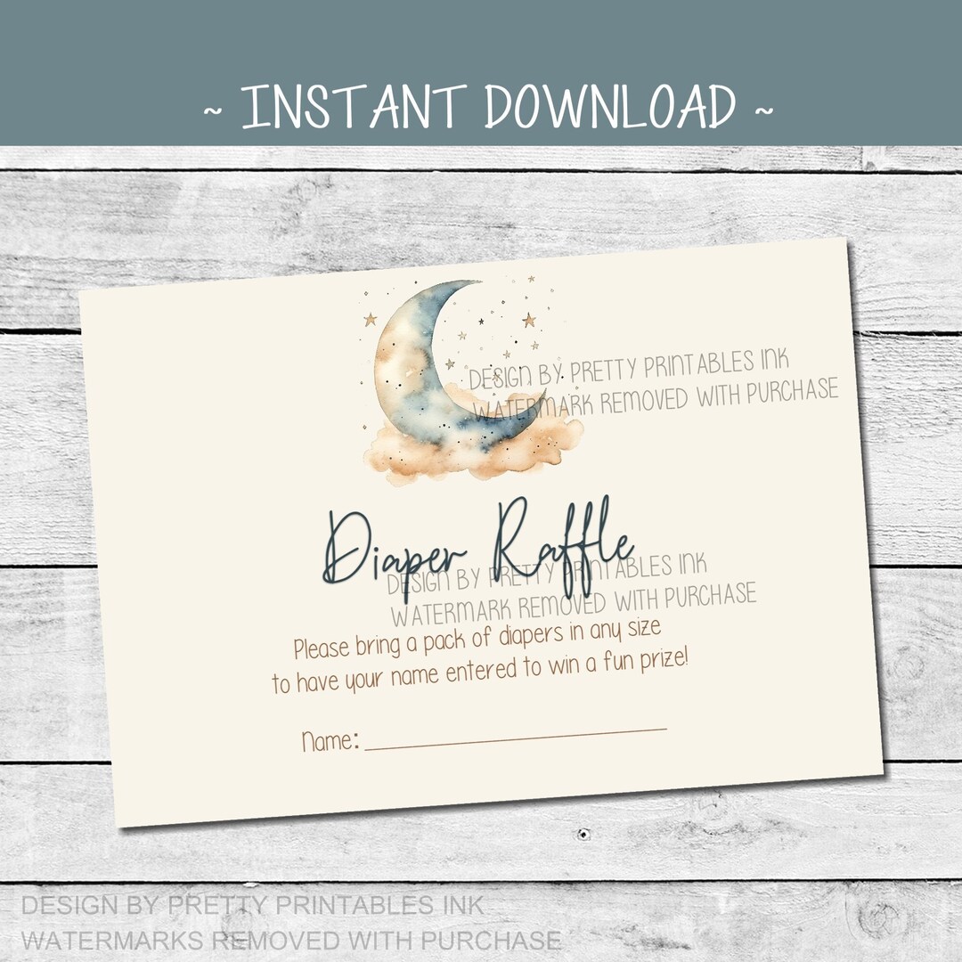 Diaper Raffle Insert Printable, Boho Diaper Raffle Ticket, Diaper ...