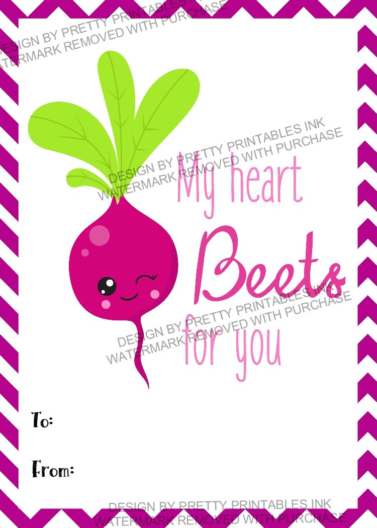 Printable Food Valentine Cards | Kids Valentines Cards| Classroom ...
