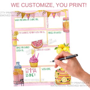 First Birthday Time Capsule Printable 1st Birthday Time Capsule Pink ...