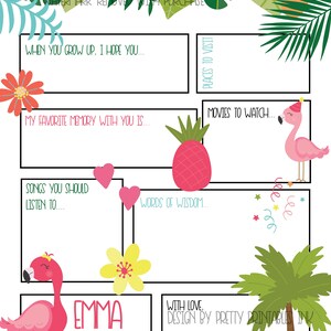 Flamingo First Birthday Time Capsule Sign & Card (printable) - Etsy