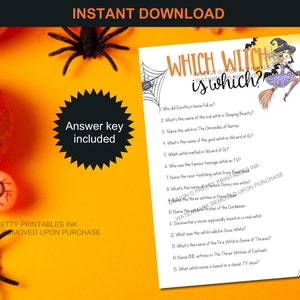 Halloween Game Printable, Adult Halloween Party Game, Which Witch is ...