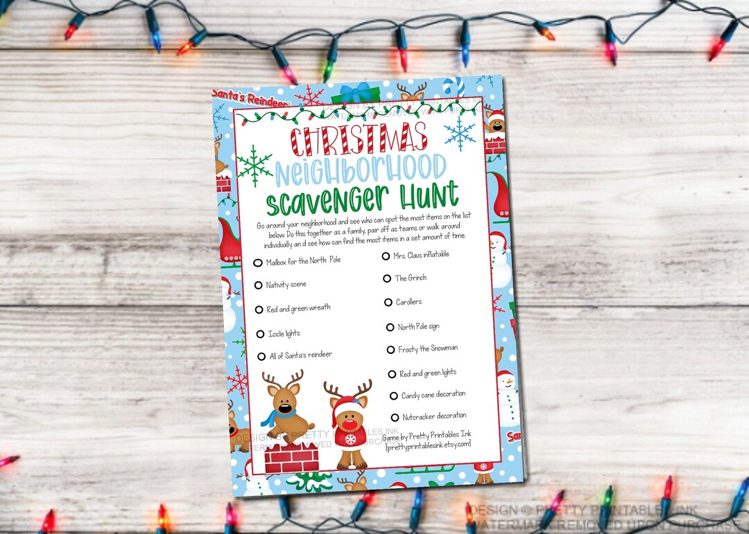 Christmas Scavenger Hunt Game Printable, Family Christmas Activity ...