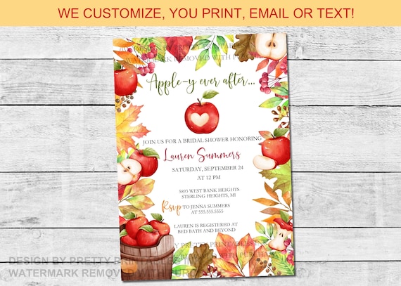 Appley Ever After Fall Bridal Shower Invitation, Apple-y Ever After ...