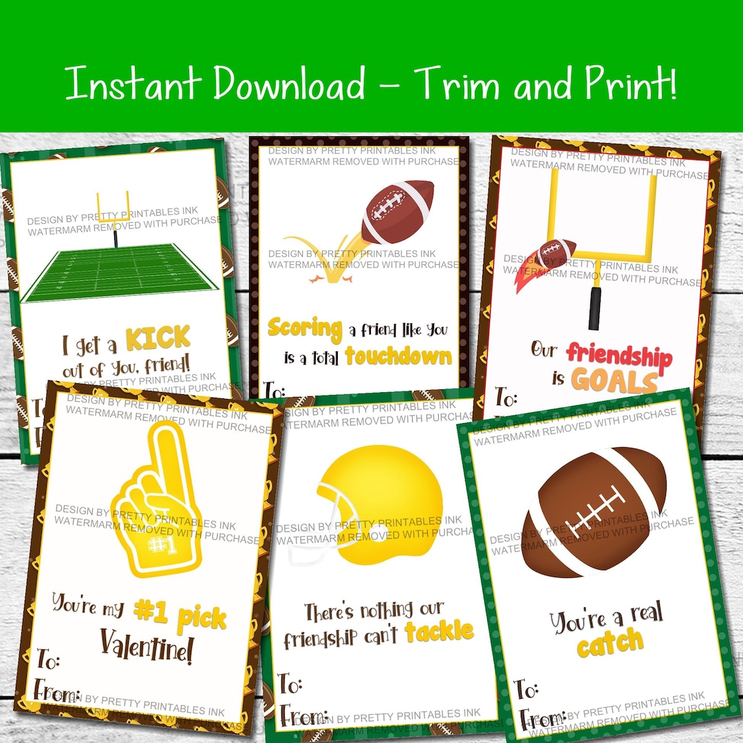 Football Valentines Cards Printable | Football Valentines for Kids ...