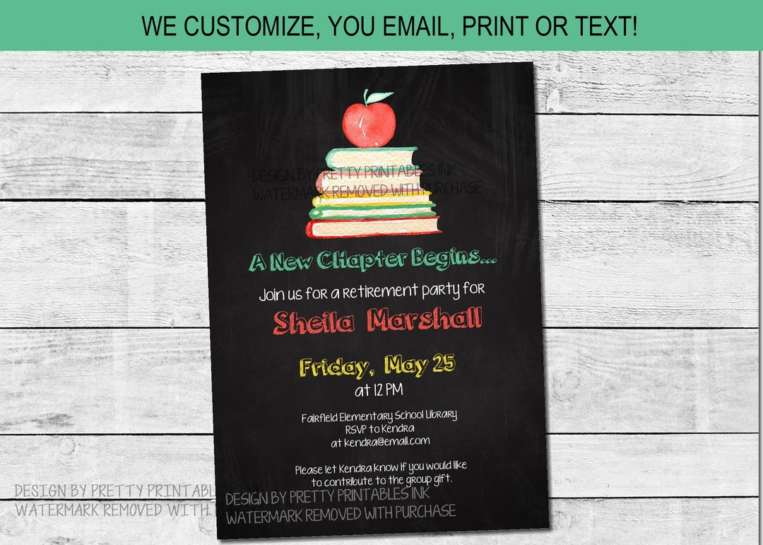 Teacher Retirement Invitation, New Chapter Begins Retirement Invitation ...