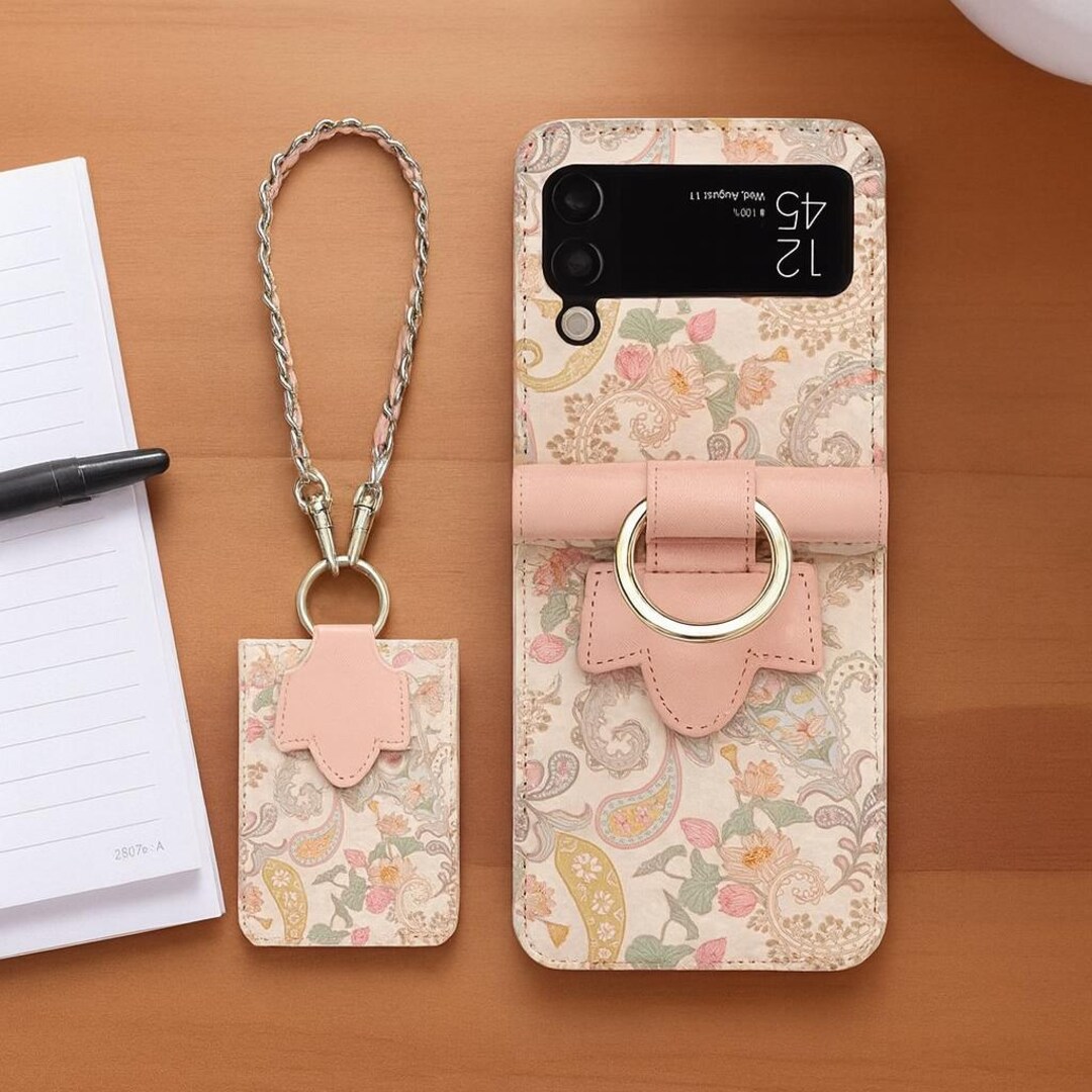 Elegant Floral Leather Case for Samsung Galaxy Z Flip 7 6 5 4 3 Z Flip7 ...