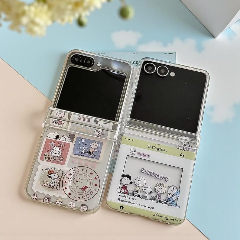 Cute Cartoon Snoopy Charlie Brown Case for Samsung Galaxy Z Flip 7 6 5 ...