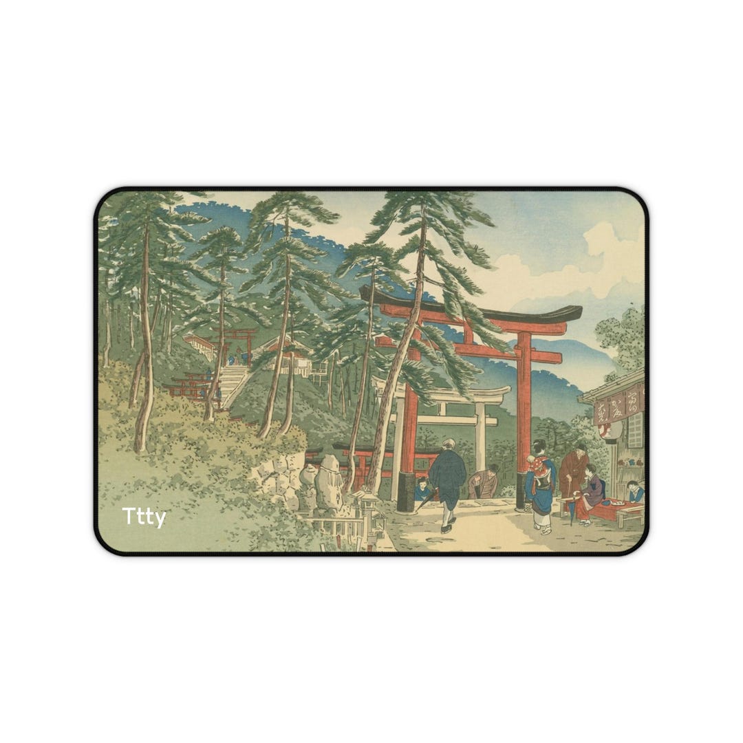 Nature-inspired Desk Mat, Serene Workspace Decor, Japanese Landscape ...