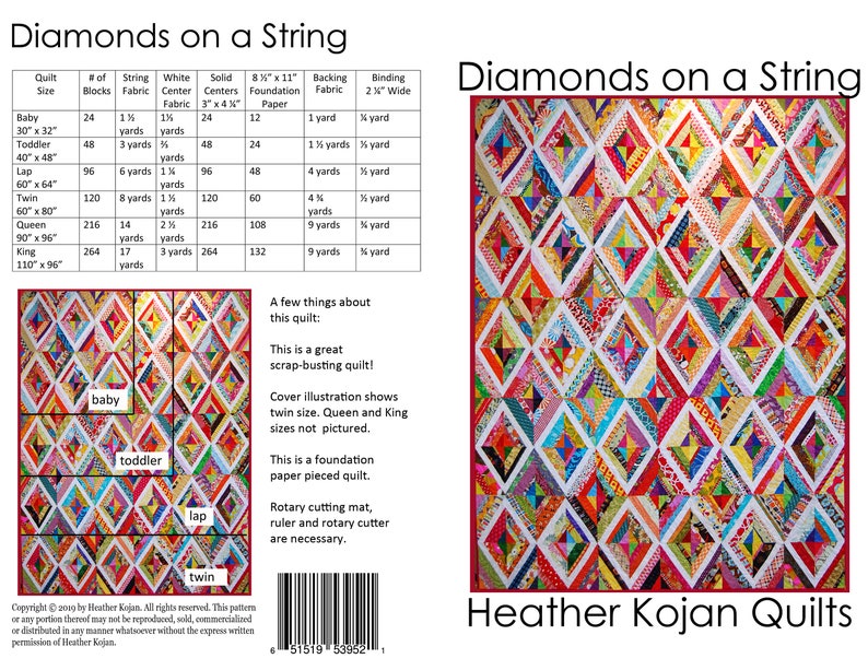 PDF Version Only Diamonds on a String Quilt Pattern - Etsy