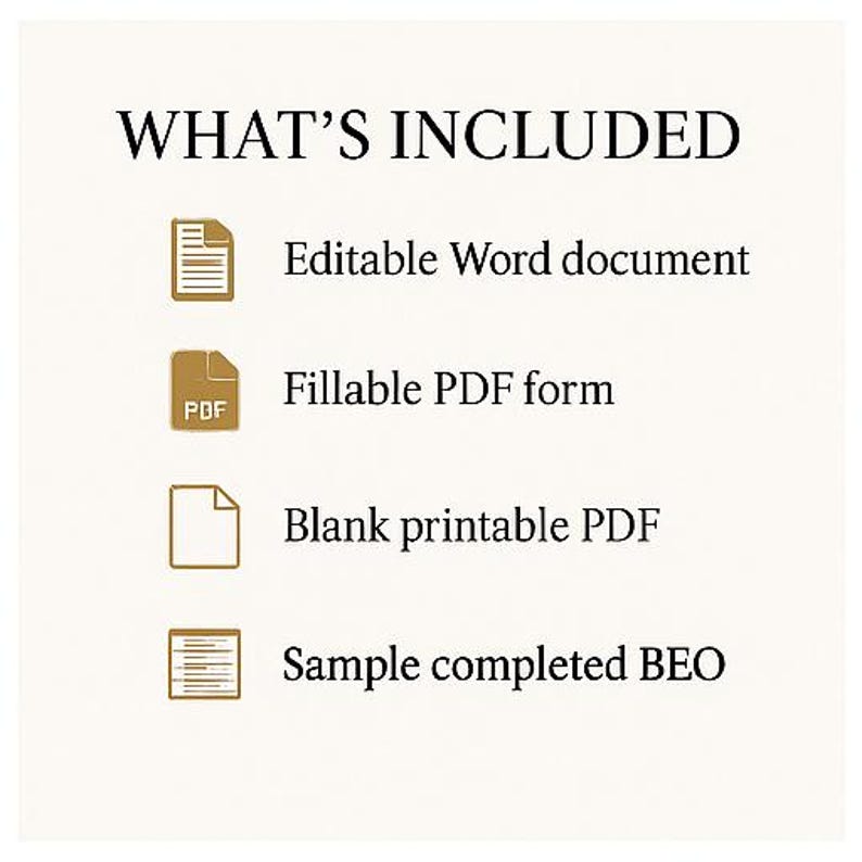 Banquet Event Order Bundle | Word Template + Blank & Fillable Pdfs ...