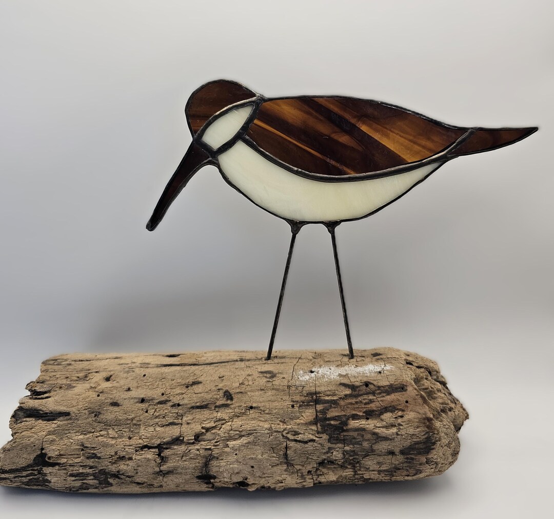 Sandpiper Stained Glass Pattern – Printable PDF & PNG Templates | Bird ...