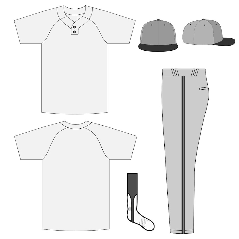 Baseball Uniform Design Template Bundle of 3 (adobe Illustrator File ...