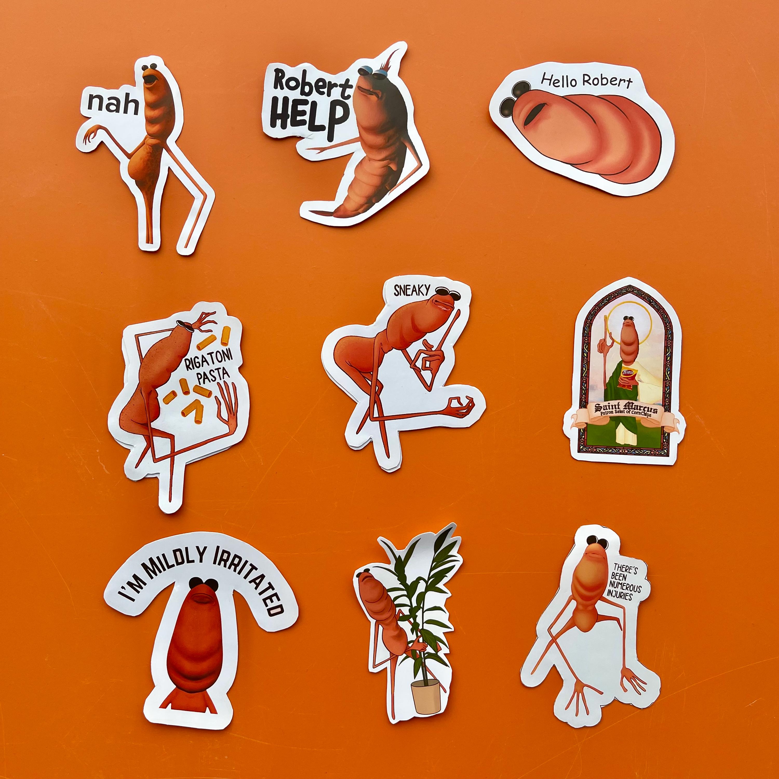 Marcus the Worm Sticker, Meme Stickers, Water-resistant Vinyl, Marcus ...