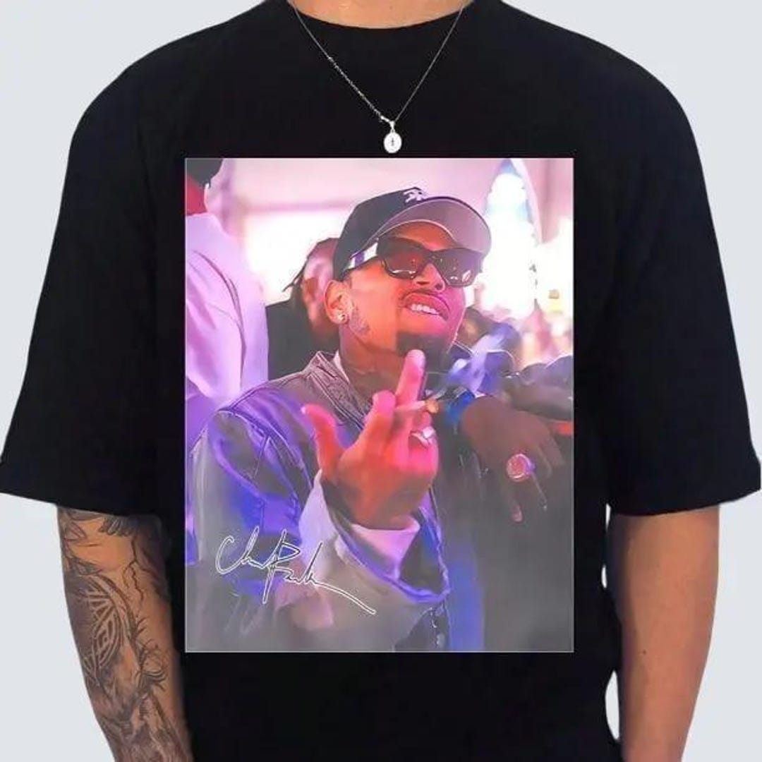 Chris Brown Middle Finger Graphic Tee, Y2K Oversized Shirt - Etsy
