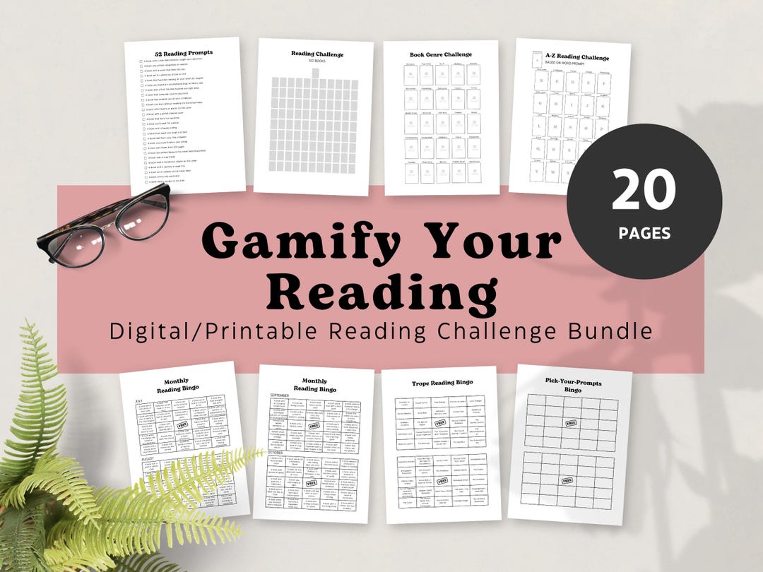 Printable Reading Challenge Template Bundle for Book Lovers to Track ...