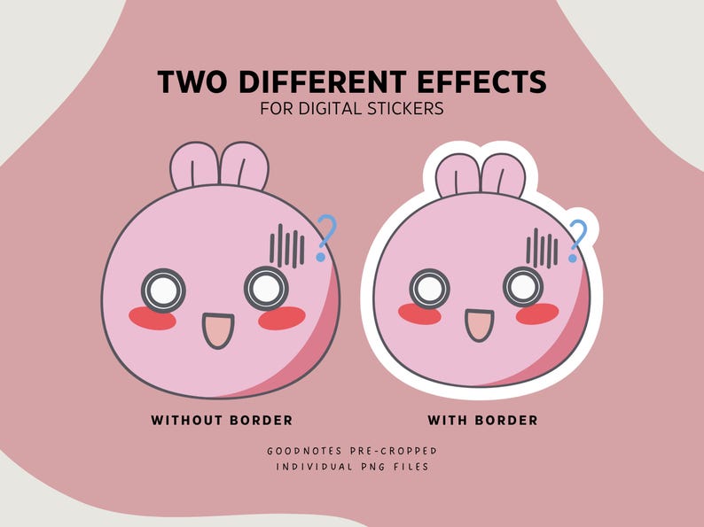 Bunny Kawaii Expression Bundle – Hand-drawn Emote Heads Digital ...