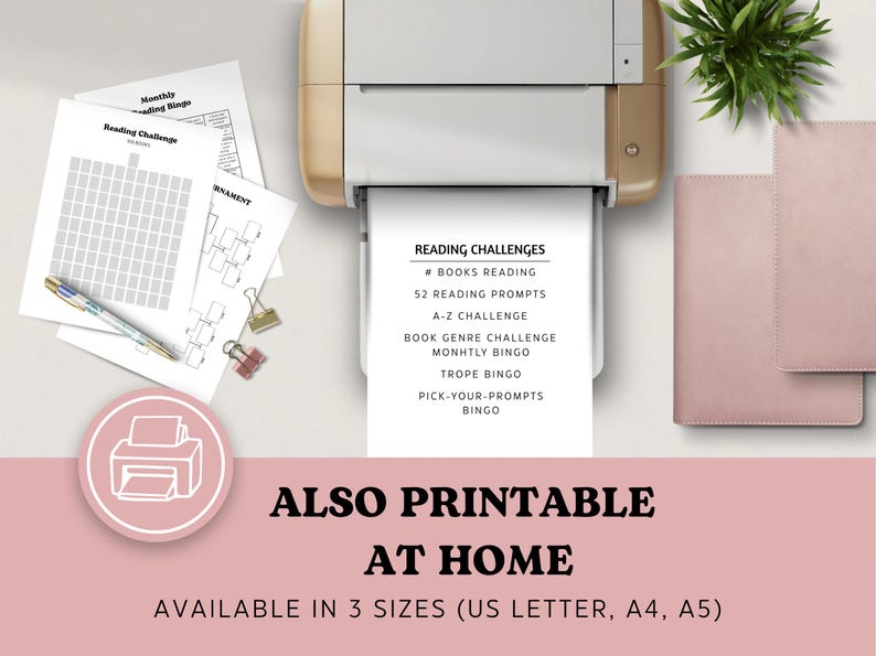 Printable Reading Challenge Template Bundle for Book Lovers to Track ...