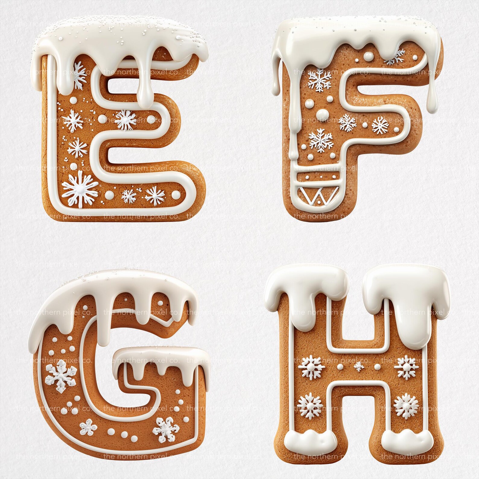 Gingerbread Alphabet Clipart, Christmas Alphabet Png, Printable ...