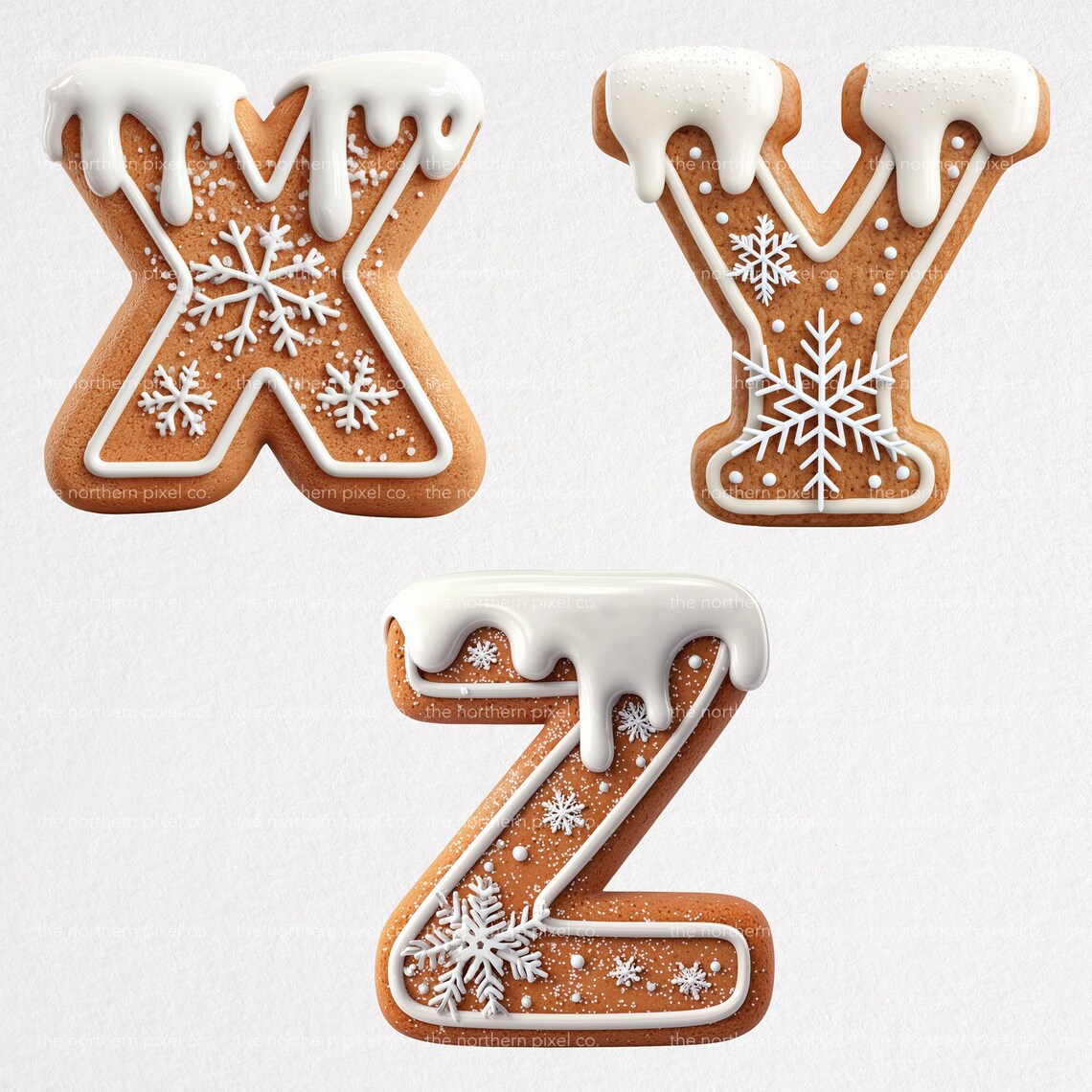 Gingerbread Alphabet Clipart, Christmas Alphabet Png, Printable ...