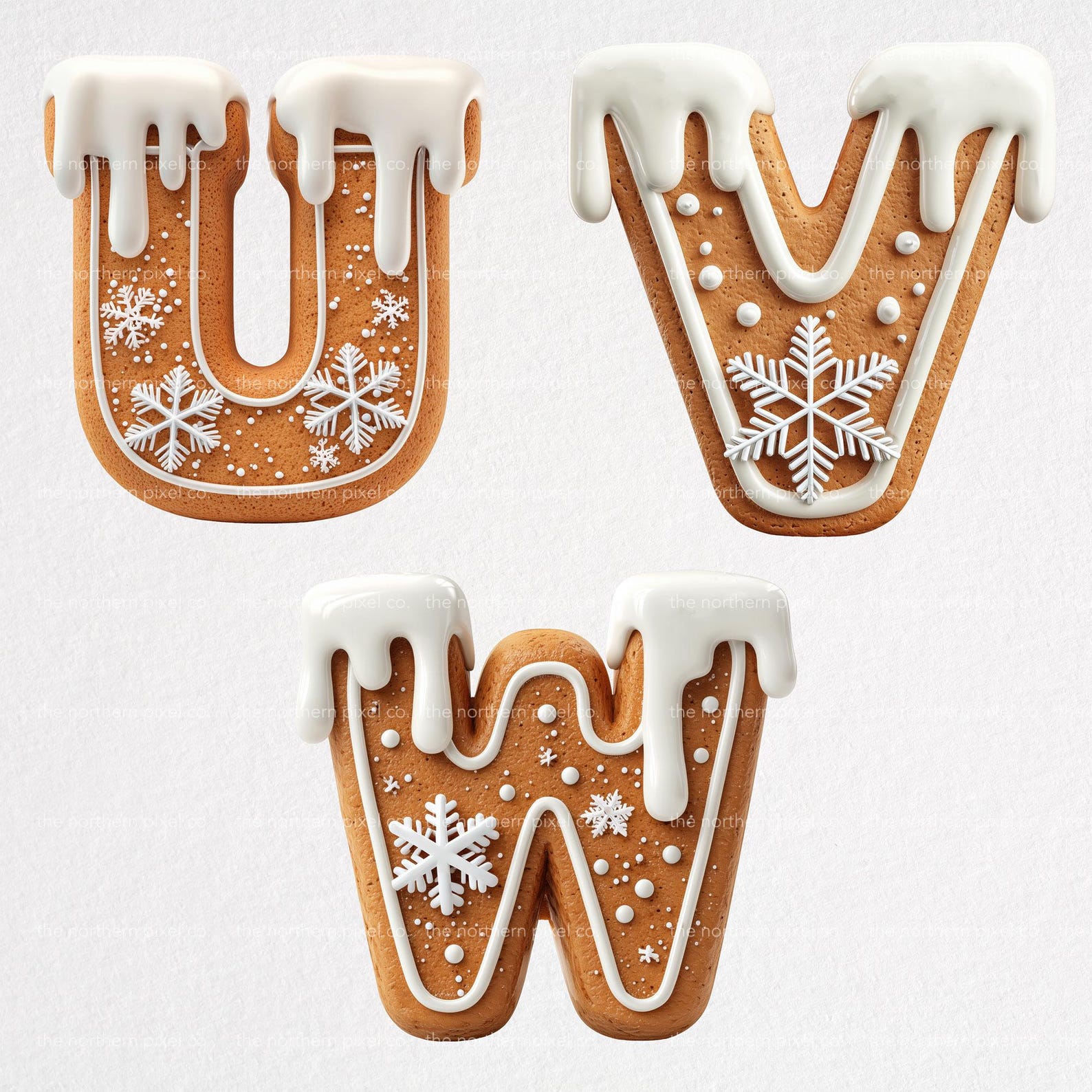 Gingerbread Alphabet Clipart, Christmas Alphabet Png, Printable ...