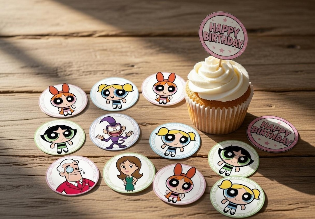 Powerpuff Girls Cupcake Toppers | Birthday Party Decorations (digital ...