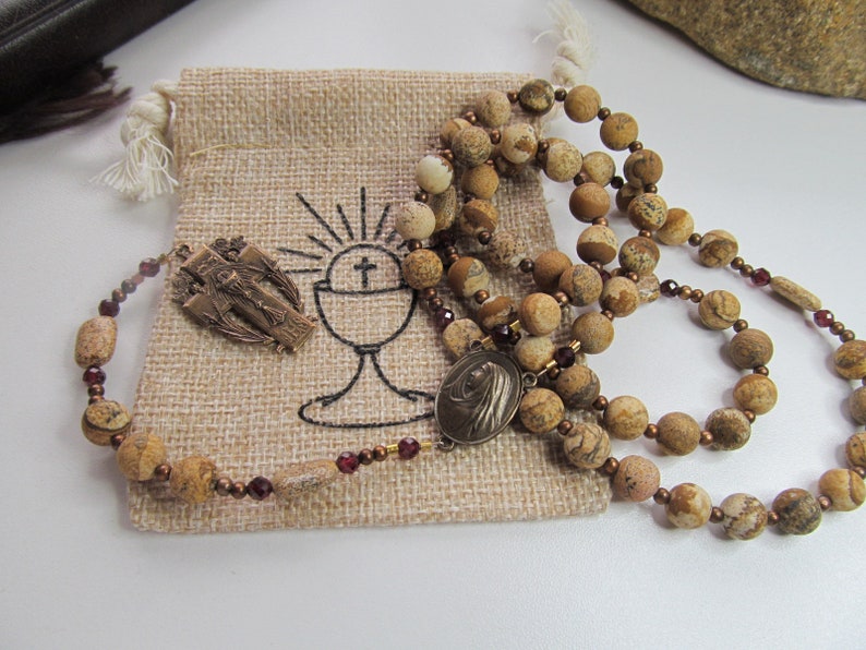 Catholic Rosary Eucharistic Rosary Bread and Wine Rosary Jasper Rosary ...