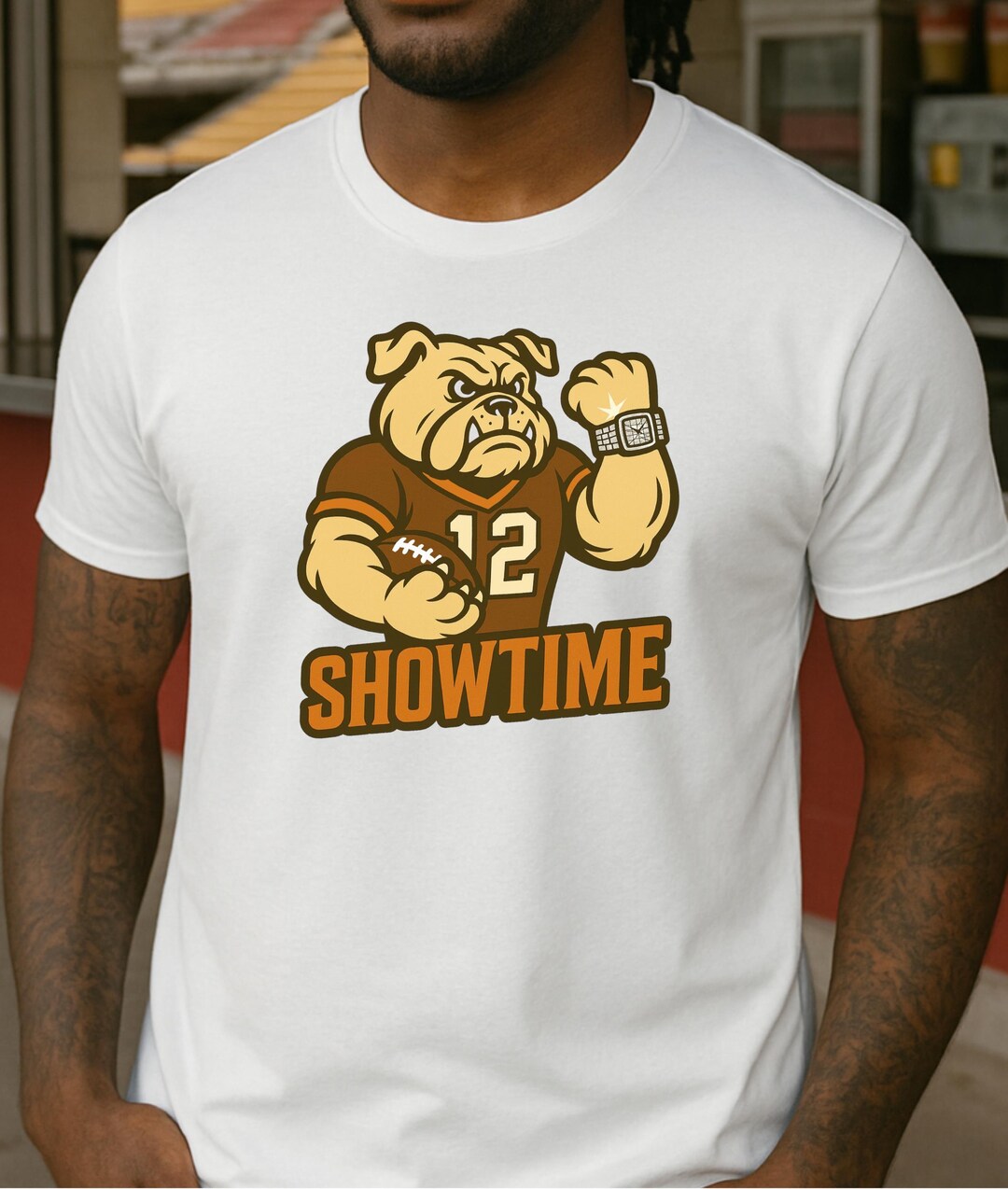 Shedeur Sanders Shirt Unisex Cleveland Fan Tee Bulldog Mascot Showtime ...