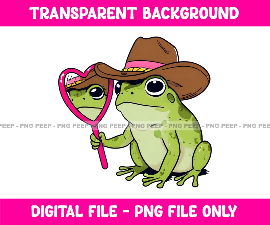 Frog Mirror Cowboy Hat PNG File - Funny Digital File Instant - PNG File ...