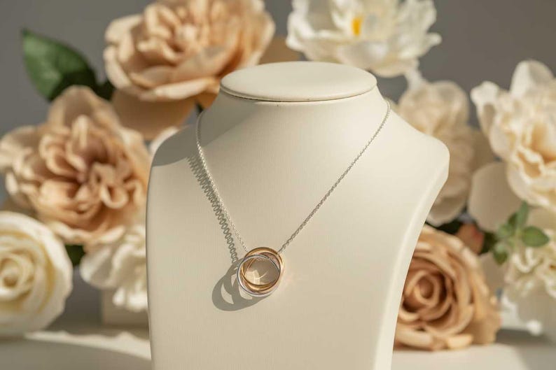 16" Necklace With Tri Tone Rings - Etsy