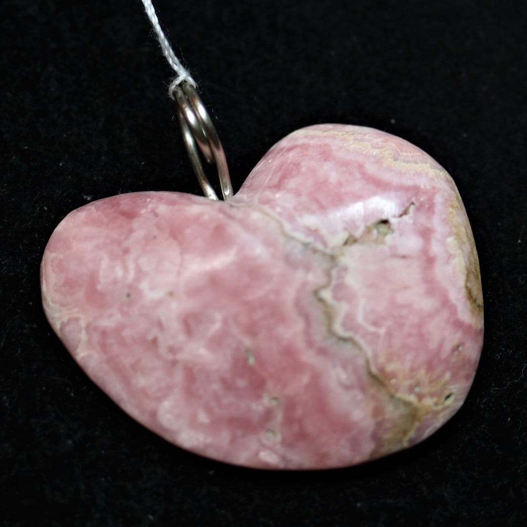 Rhodochrosite Heart Pendant, Coiled Bail, 113ct Inca Rose From ...