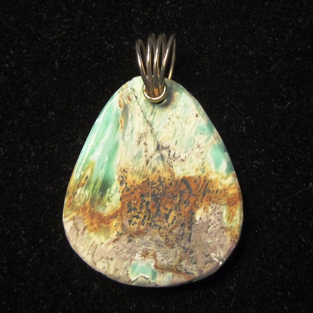 Natural Variscite Pendant Australia Light Green Beige Brown - Etsy