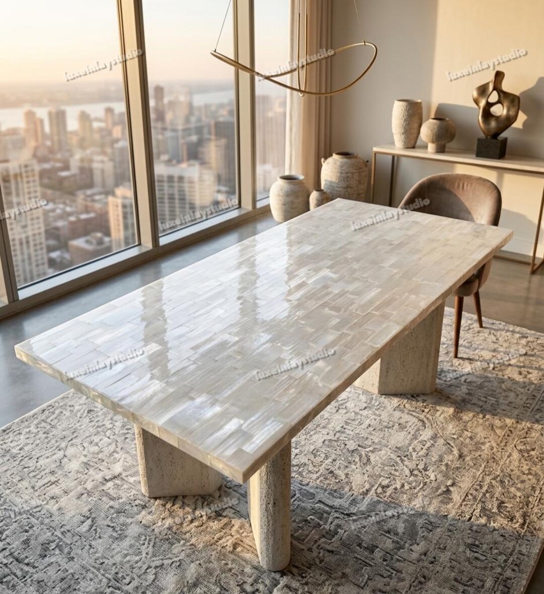 Handmade Rectangular Selenite Slab Table Top – Luxury Crystal Furniture ...