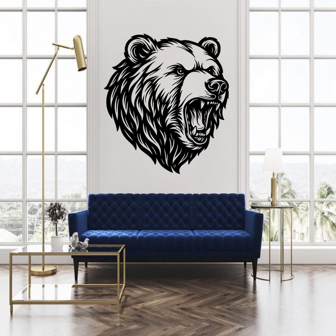 Bear Head Metal Art SVG - Etsy