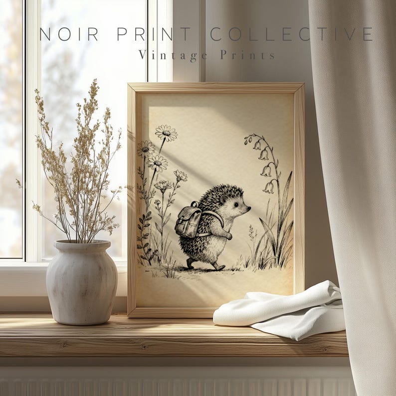 Hedgehog Nursery Print, Vintage Digital Art (digital Download) - Etsy