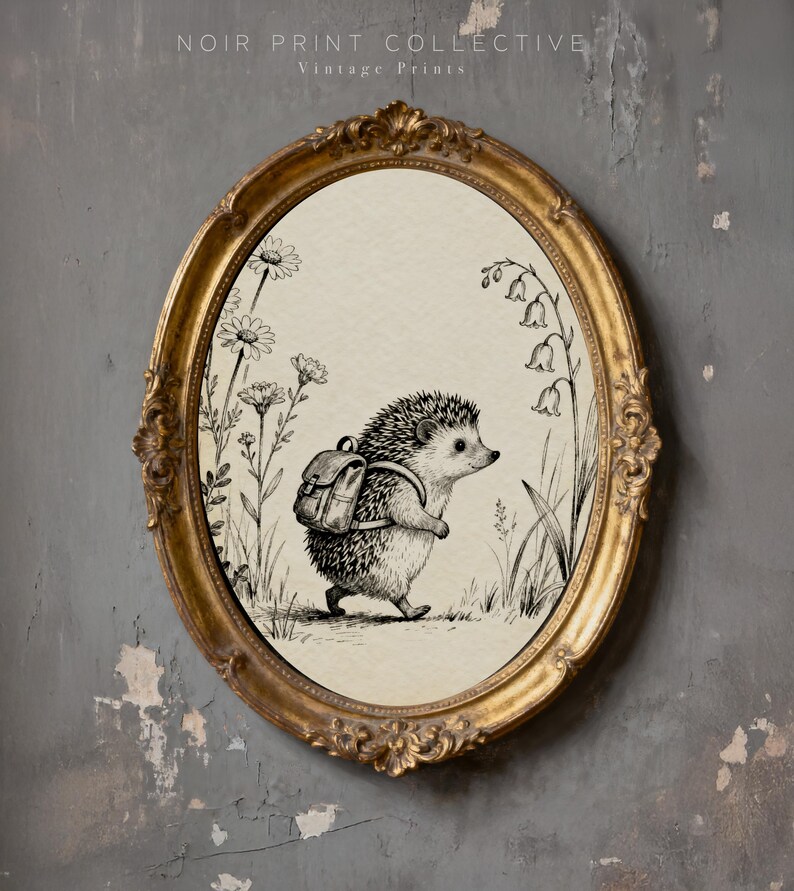 Hedgehog Nursery Print, Vintage Digital Art (digital Download) - Etsy