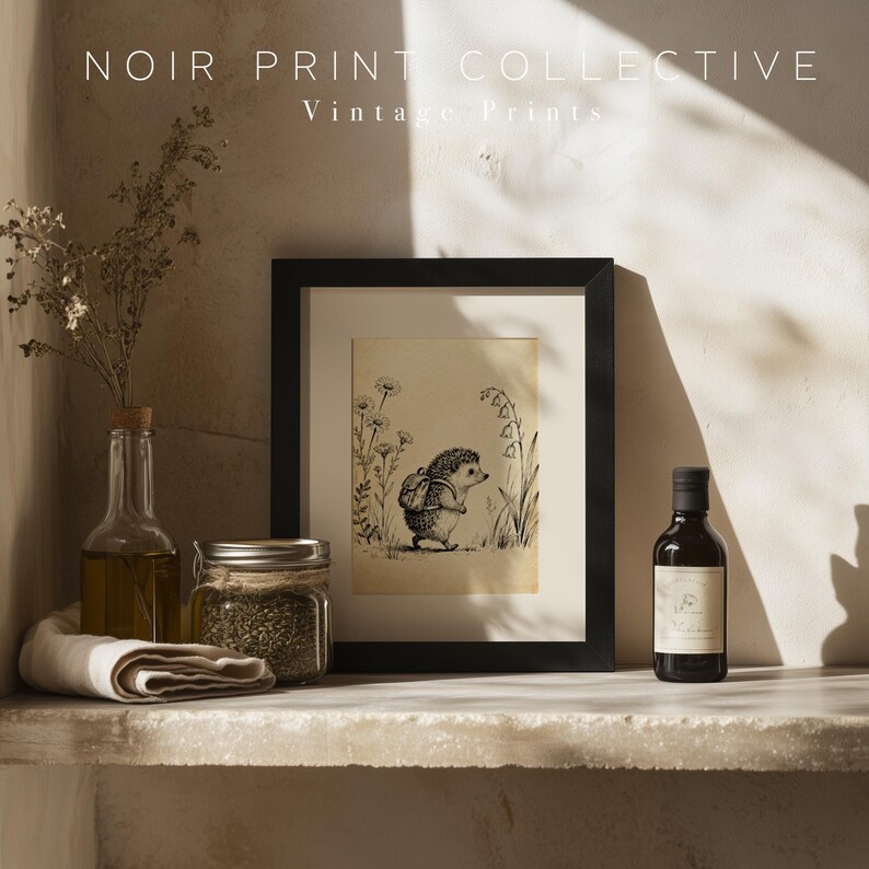 Hedgehog Nursery Print, Vintage Digital Art (digital Download) - Etsy