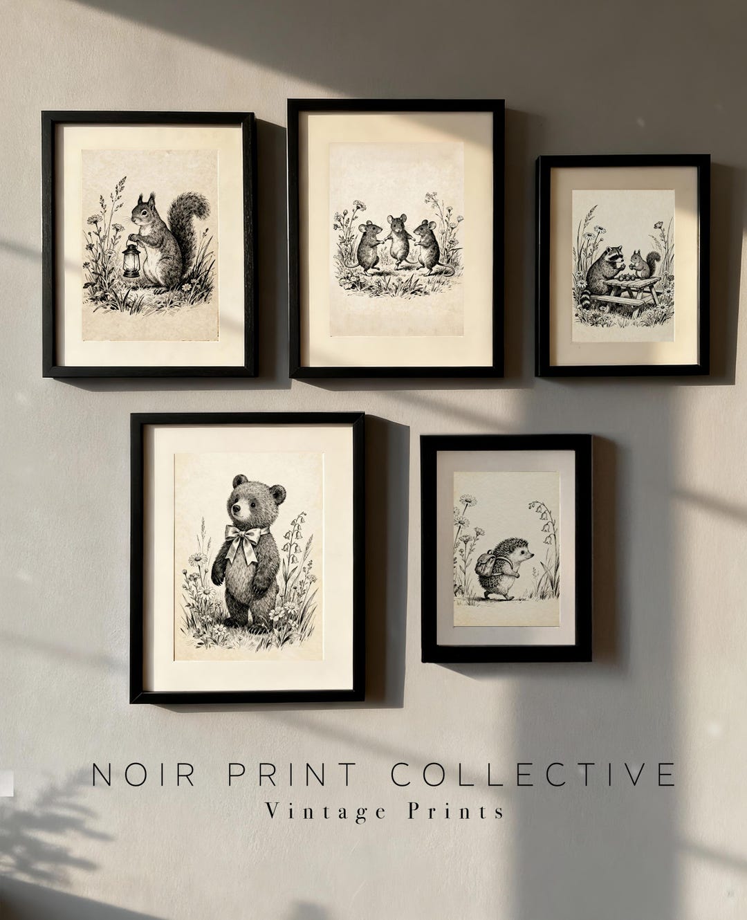Vintage Animal Nursery Set, Classic Cottagecore Wall Art (digital ...