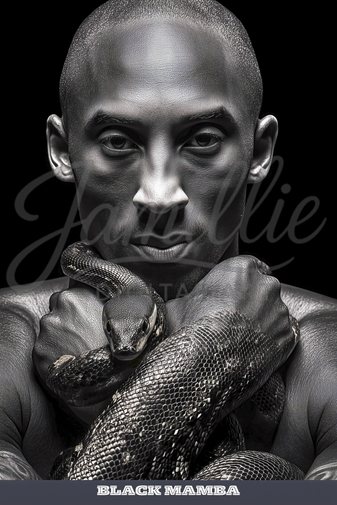 Original Kobe Bryant Black Mamba Portrait Poster, Framed Vertical ...