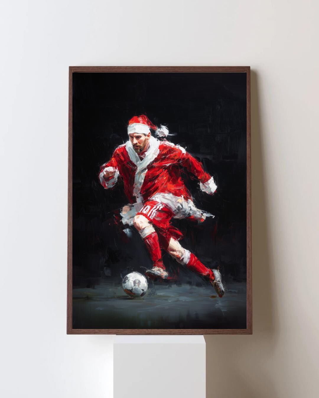 Lionel Messi Santa Soccer Art Print – Holiday Brushstroke Painting ...