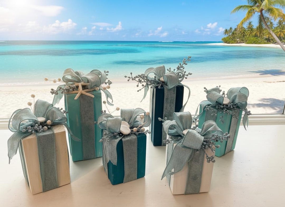 Handmade Beach Theme Wooden Christmas Gift Set - Etsy