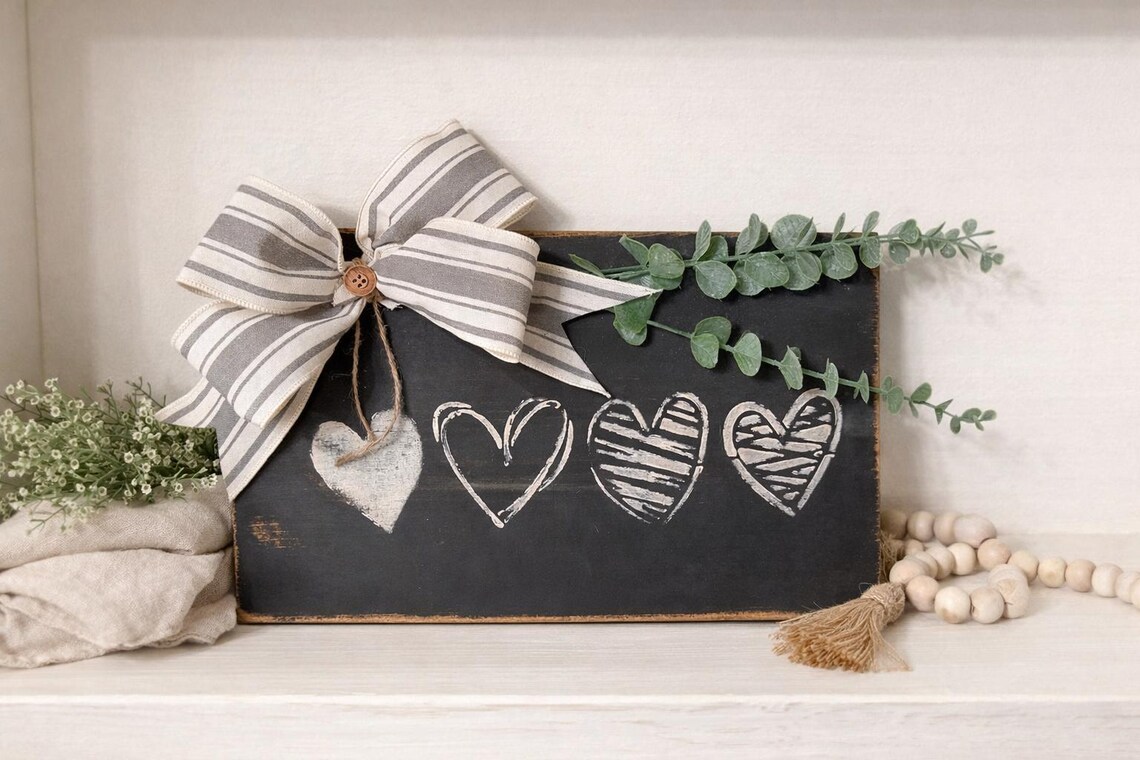 Handmade Valentine Wood Signs Rustic Farmhouse Decor - Etsy